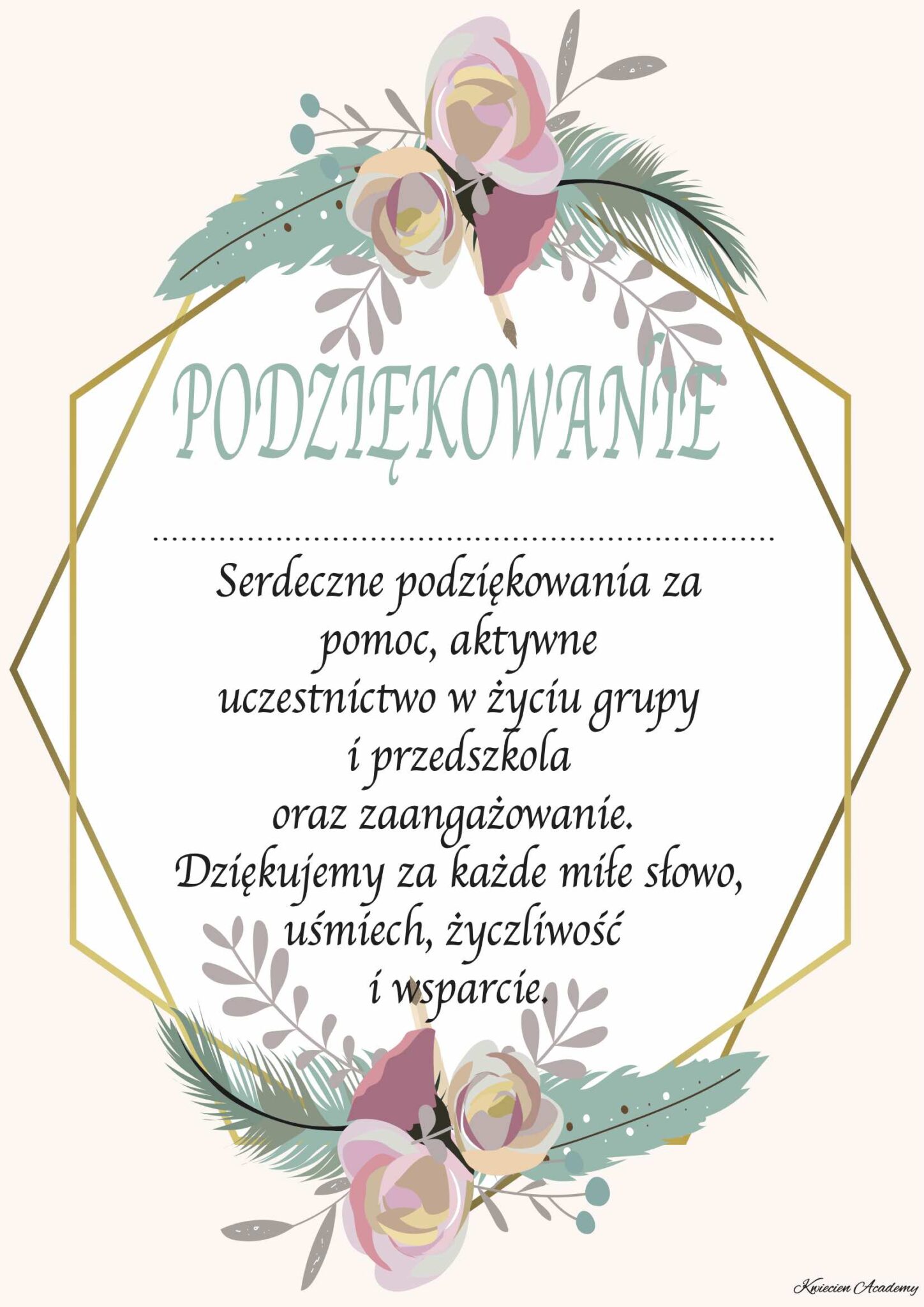 Podzi kowania Dla Rodzic w Plakaty Do Druku