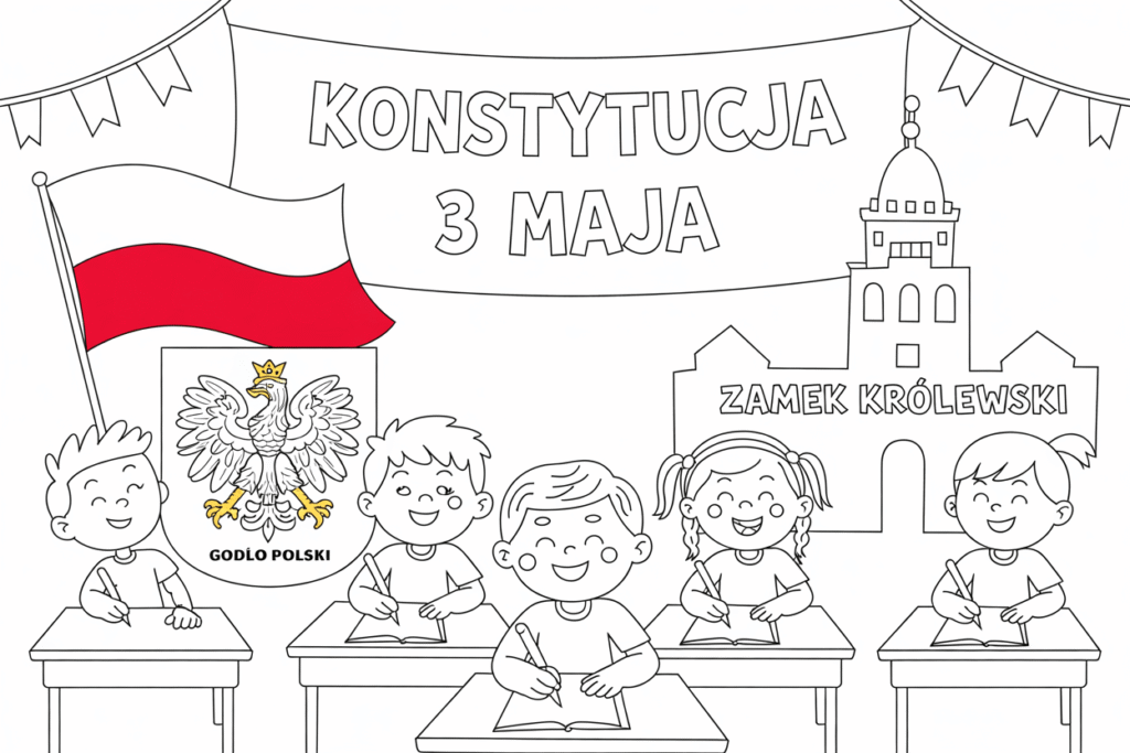 Patriotyczne kolorowanki 3 maja